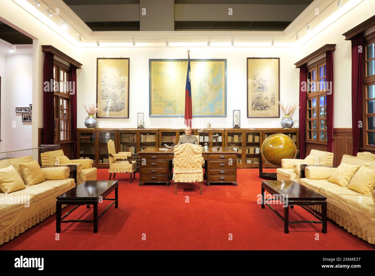 Chiang Kai-shek's study with wax figure, recreated in the Chiang Kai ...