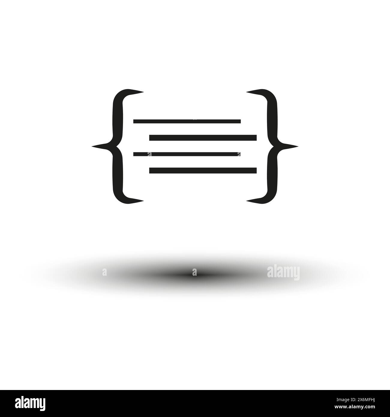 Coding brackets icon with lines of code. Software development and ... Coding brackets icon with lines of code. Software development and ...