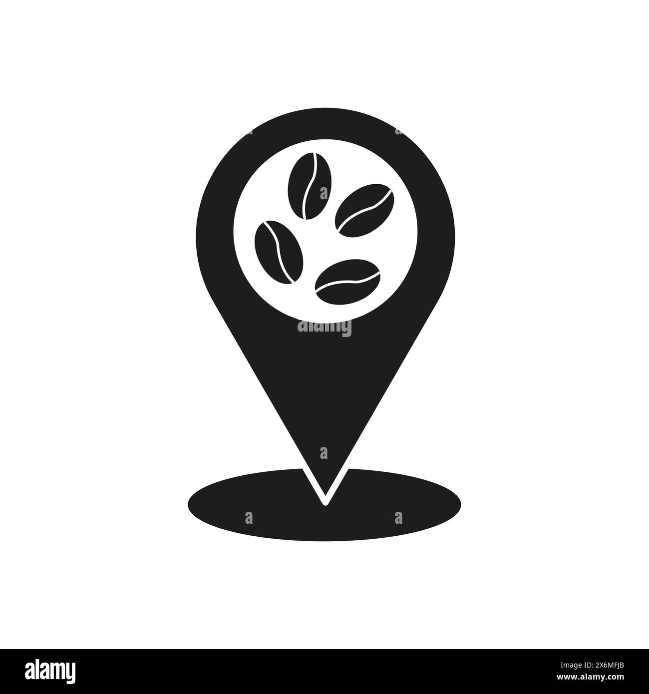 Coffee location marker icon. Vector cafe pin symbol Stock Vector Image ...