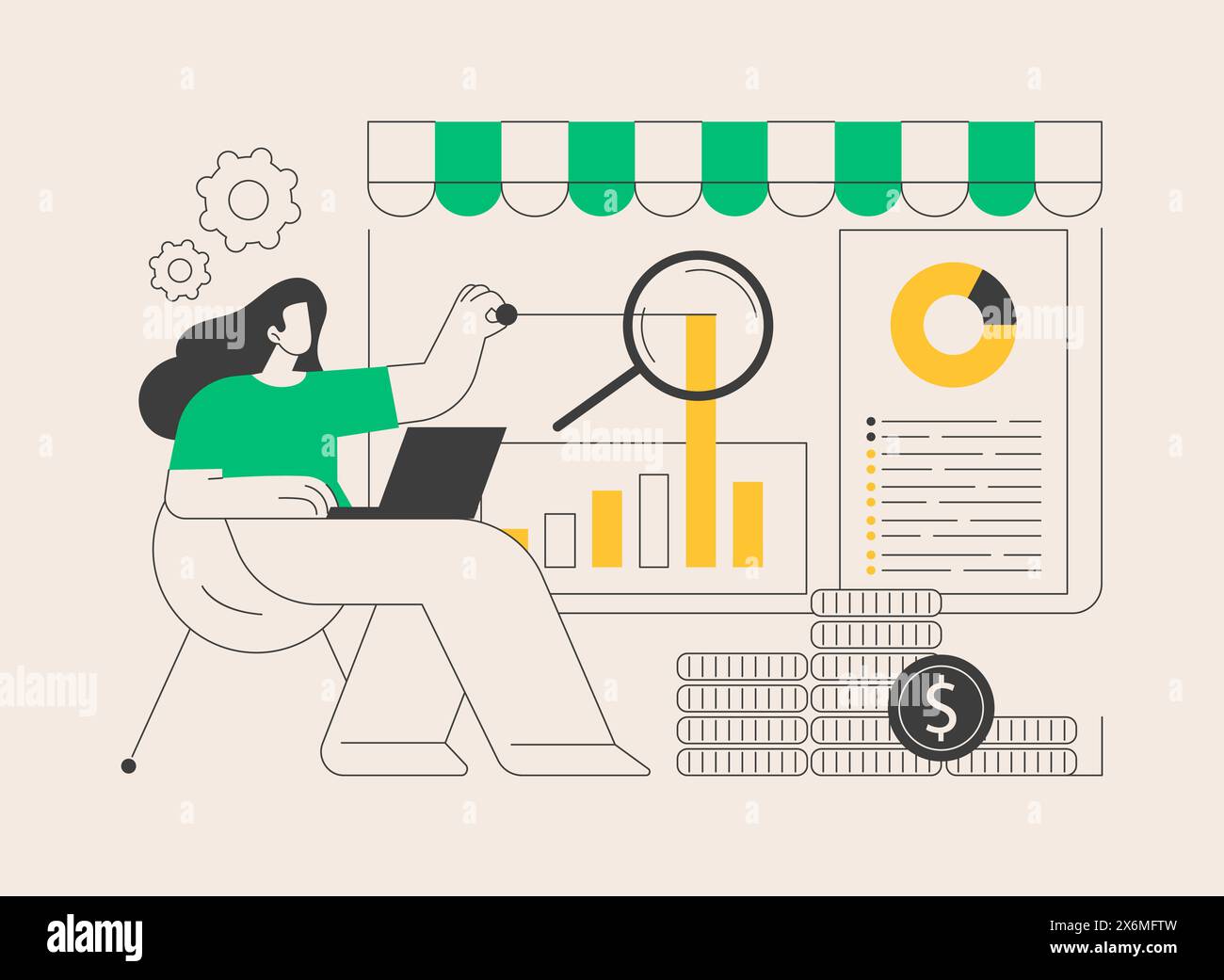 Sales index abstract concept vector illustration Stock Vector Image ...