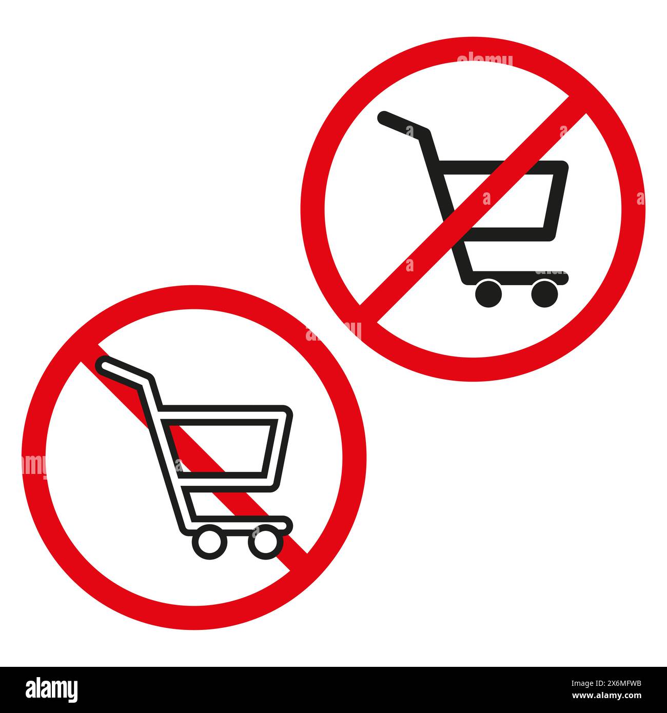 No shopping cart allowed. Prohibition sign vector. Retail warning icon ...