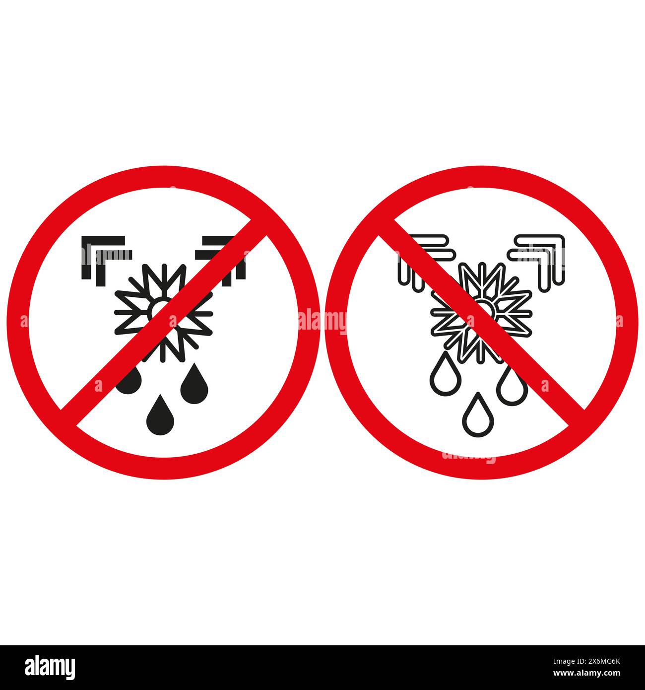 No leaking pipes symbol. Prohibited water drip sign with red circle ...