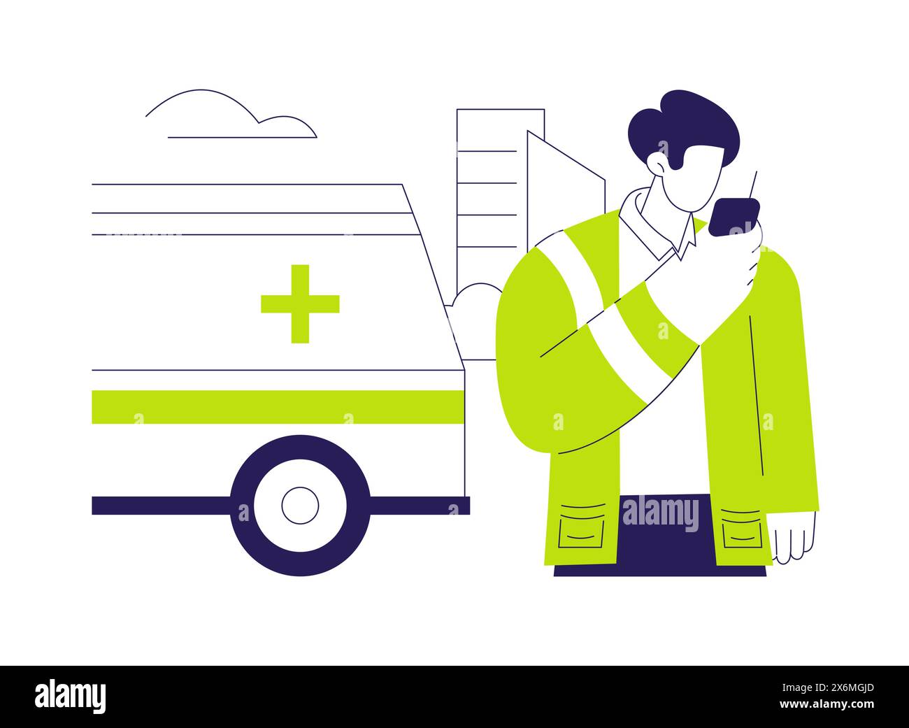 Ambulance car driver abstract concept vector illustration Stock Vector ...