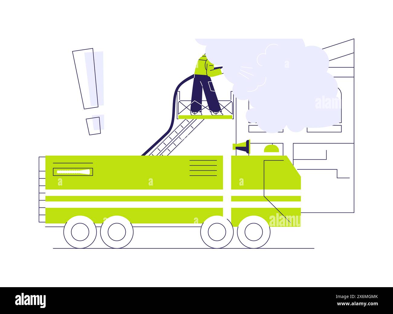 Aerial firefighting ladder abstract concept vector illustration Stock ...