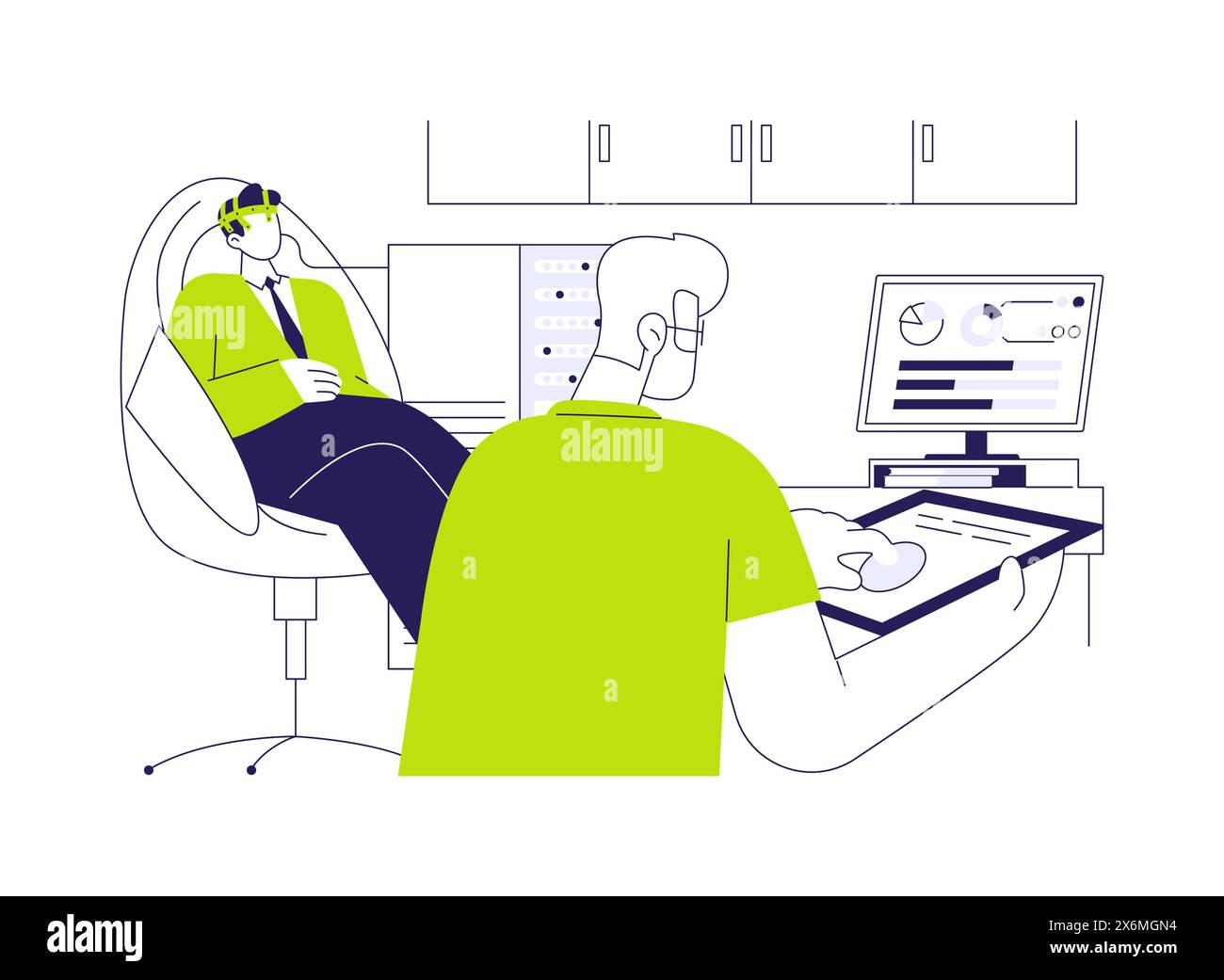 Brain-computer interface development abstract concept vector ...