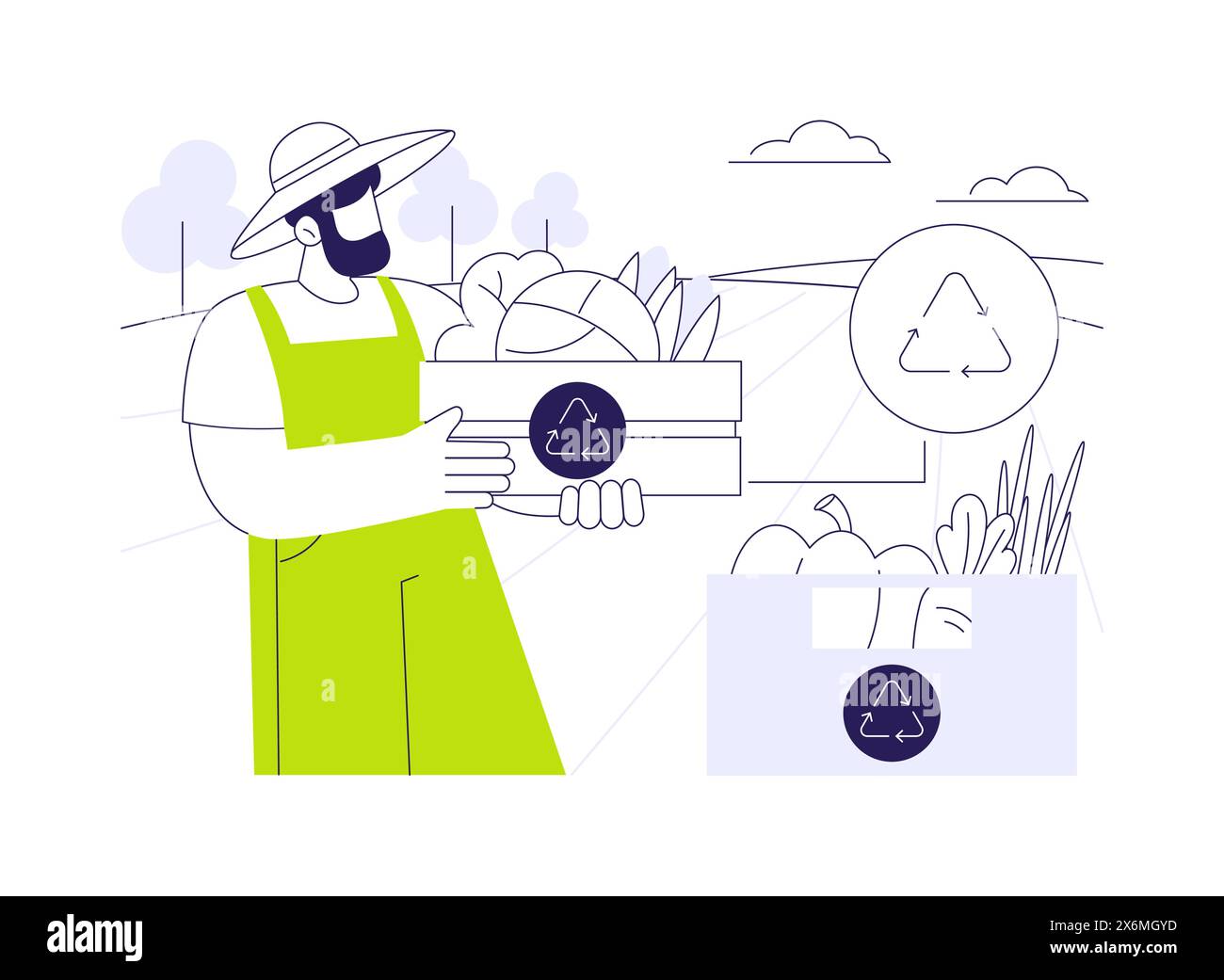 Recycled cardboard boxes abstract concept vector illustration Stock ...