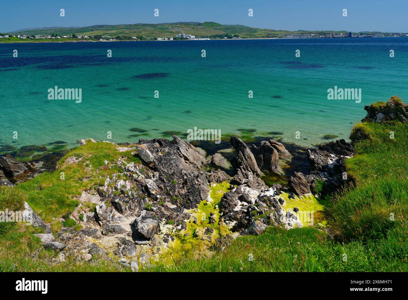 Great Britain, Scotland, Islay Island, OA Peninsula with view of Port ...