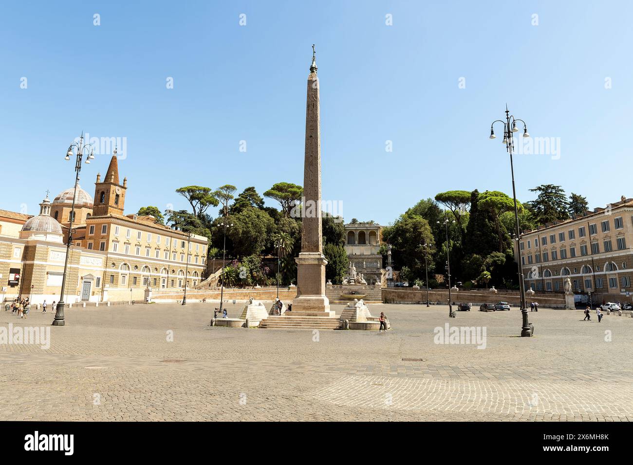 Panoramic Sceneries of The Piazza del Popolo (People’s Square) in Rome ...