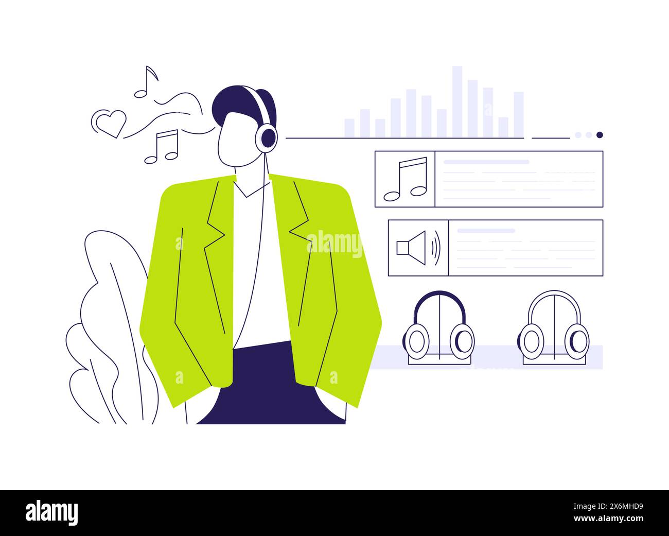 Headphones abstract concept vector illustration Stock Vector Image ...