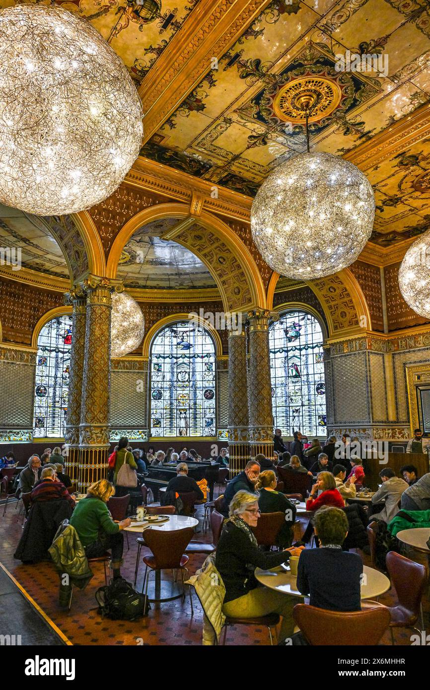 V and A Cafe, the world's oldest museum restaurant, Victoria and Albert Museum, London, England ...