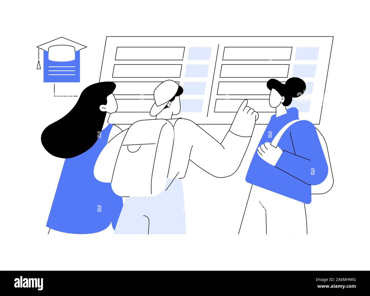 Checking schedule isolated cartoon vector illustrations Stock Vector ...