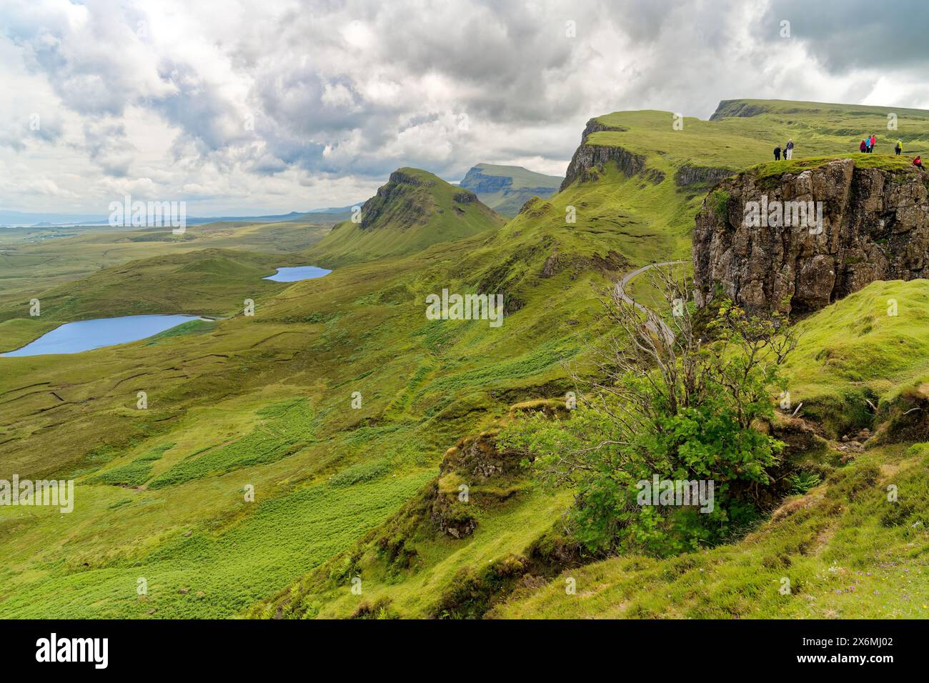 Great Britain, Scotland, Isle of Skye, QUIRAING mountain range in the ...