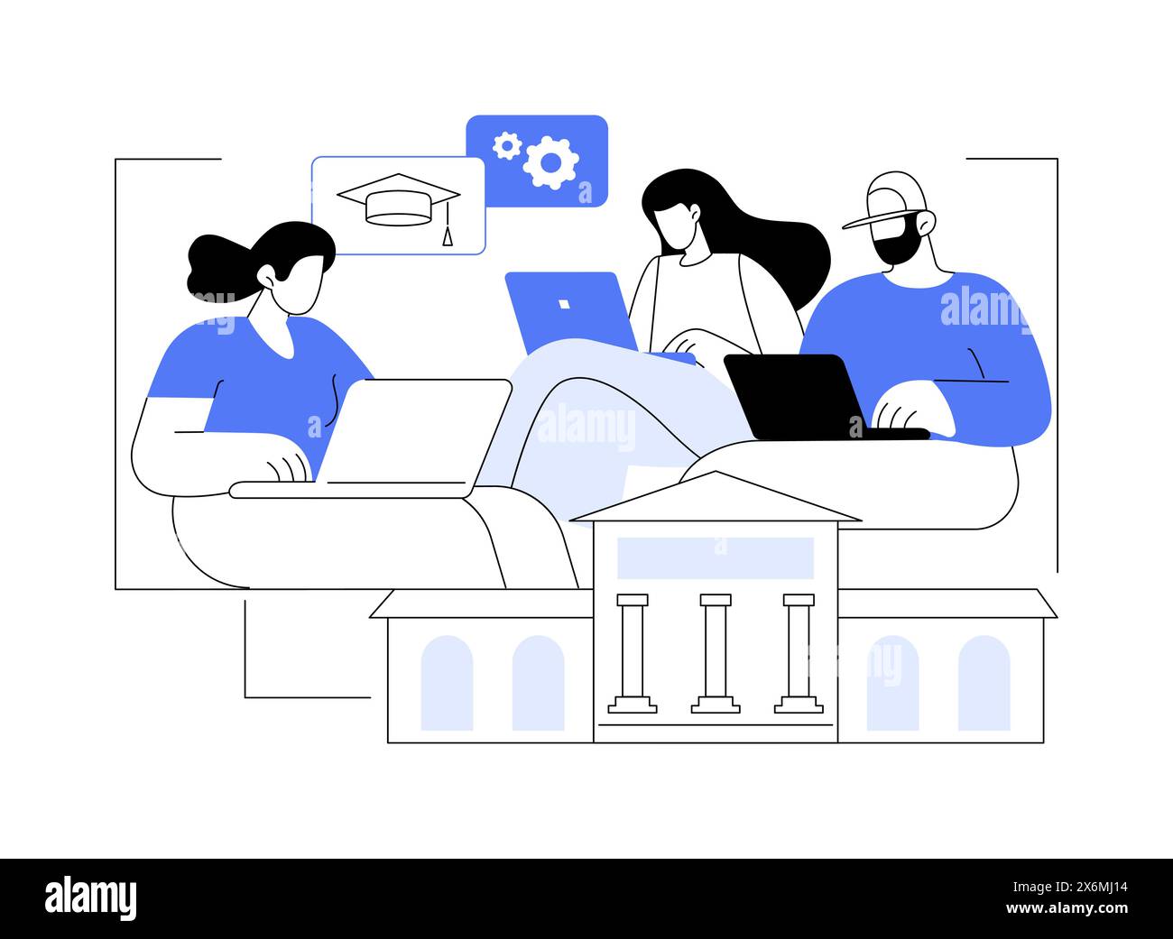 Students studying together cartoon hi-res stock photography and images ...