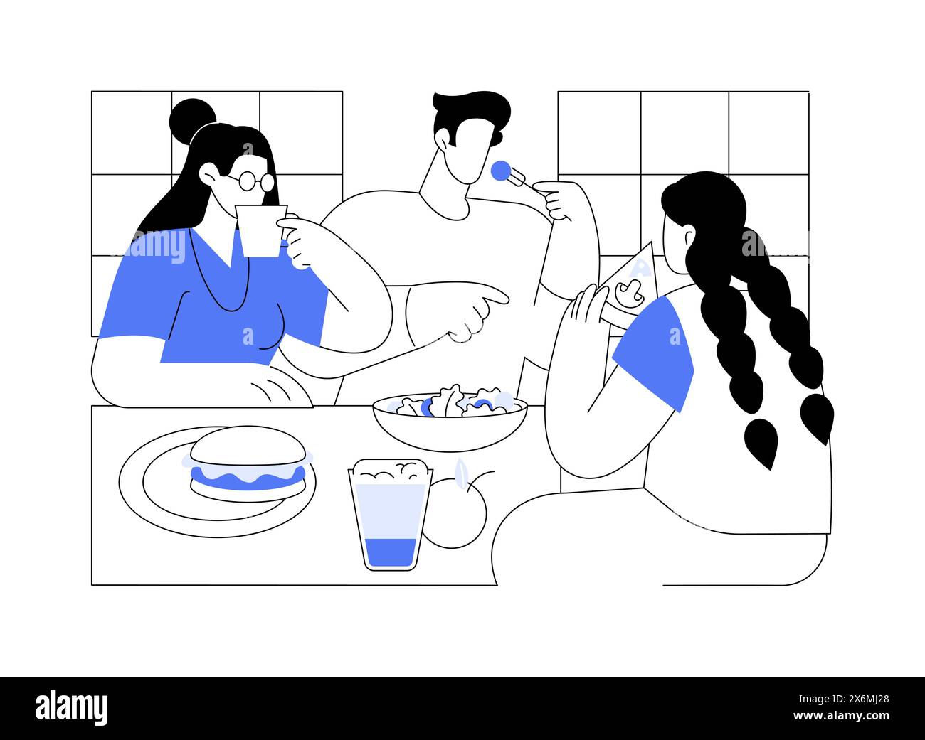 Sharing lunch isolated cartoon vector illustrations Stock Vector Image & Art - Alamy