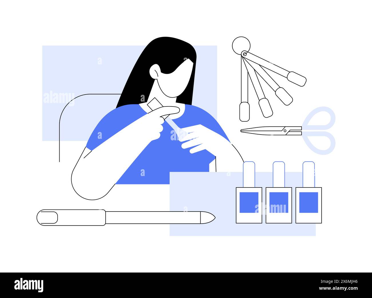 Doing nails isolated cartoon vector illustrations Stock Vector Image ...