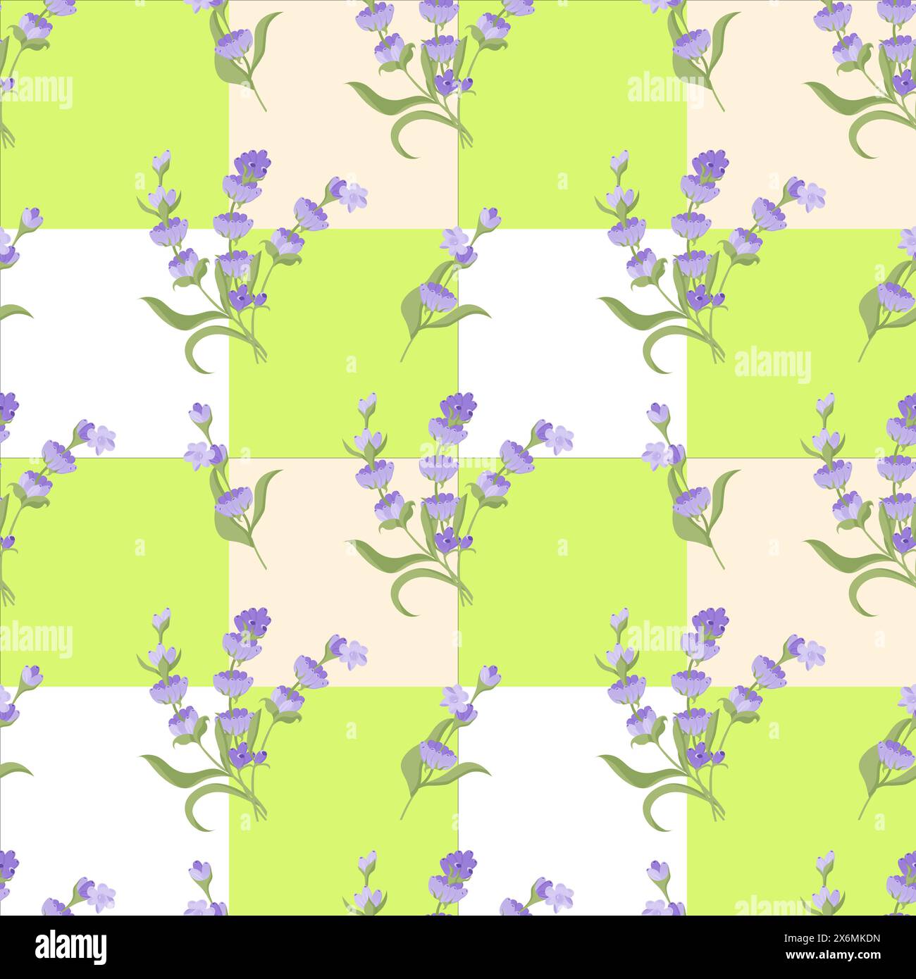 A sprig of lavender. Purple flower. Seamless pattern. Vector ...