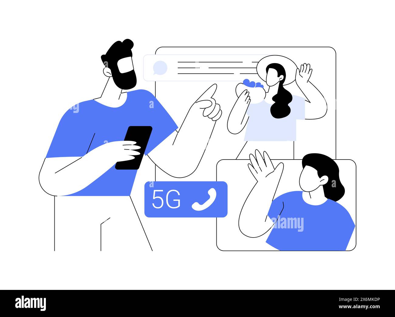 5G video calls isolated cartoon vector illustrations Stock Vector Image ...