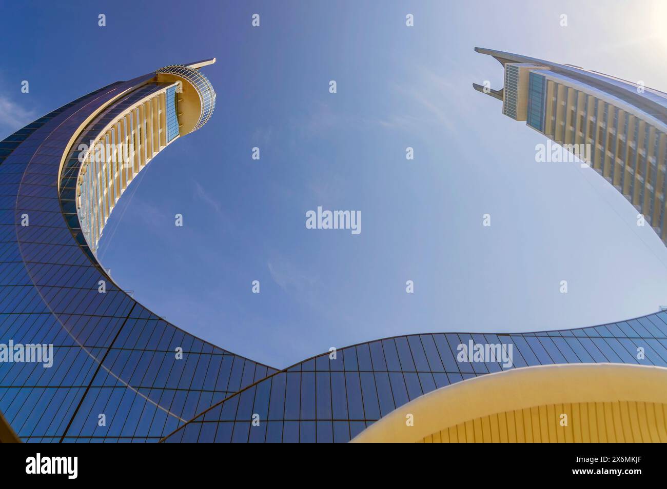 The Raffles Hotel in Doha, capital of Qatar in the Persian Gulf Stock ...