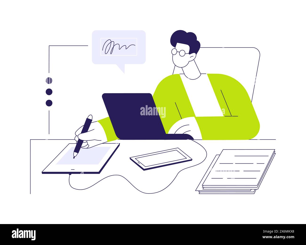 E-documents abstract concept vector illustration Stock Vector Image ...