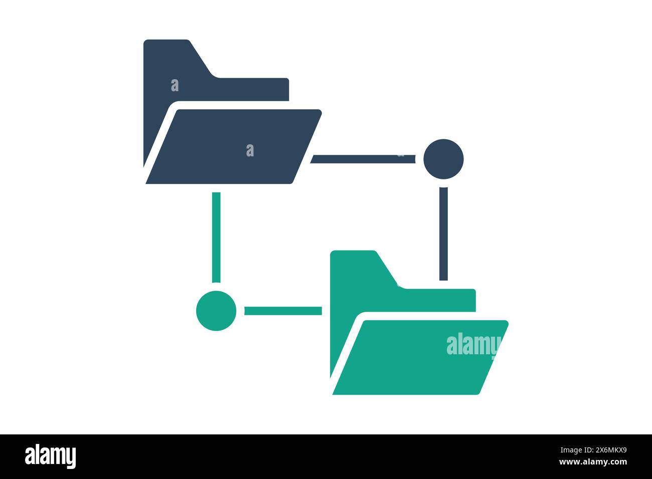 network folder icon. icon related to information technology. solid icon style. technology ...