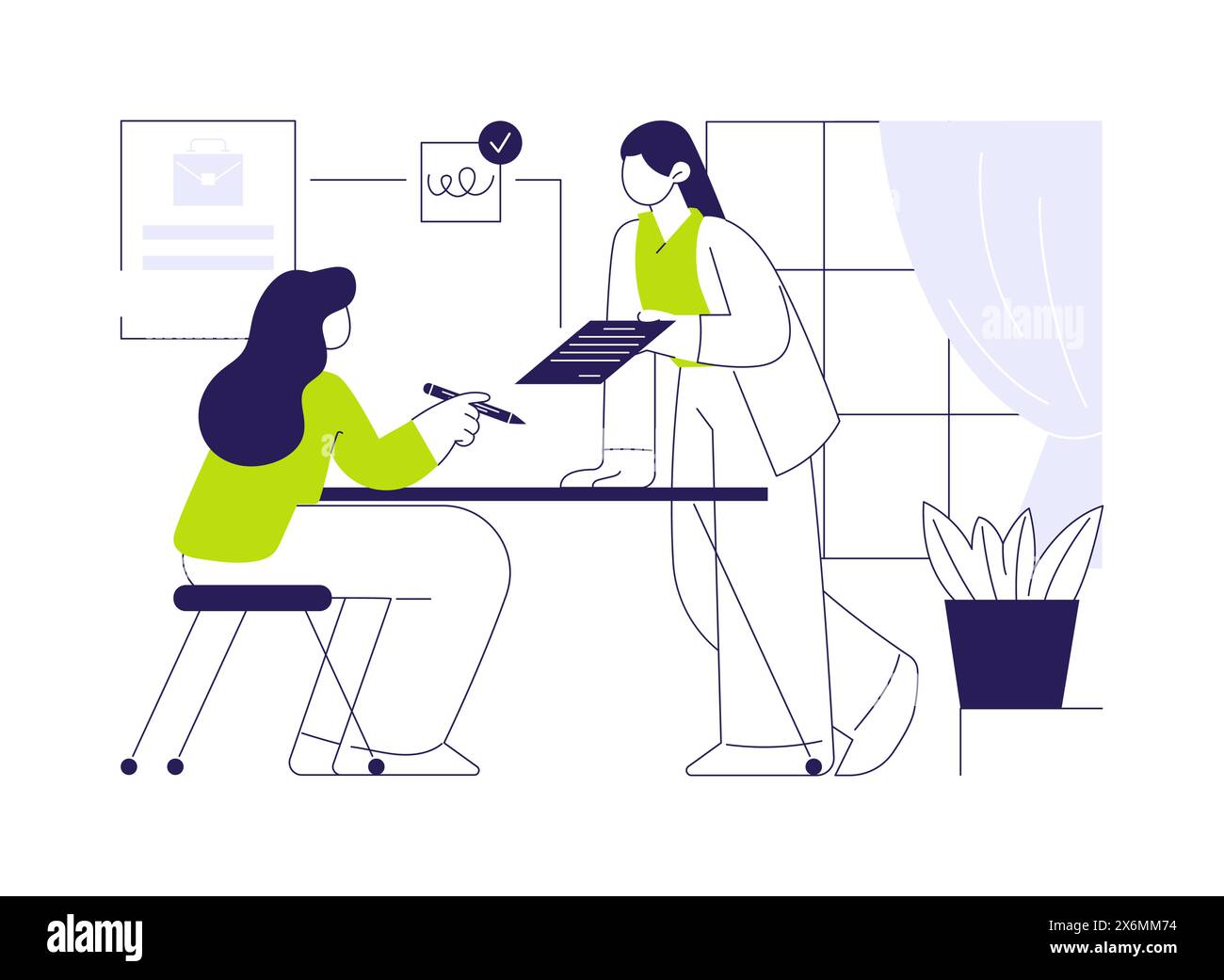 Signing contract abstract concept vector illustration Stock Vector ...