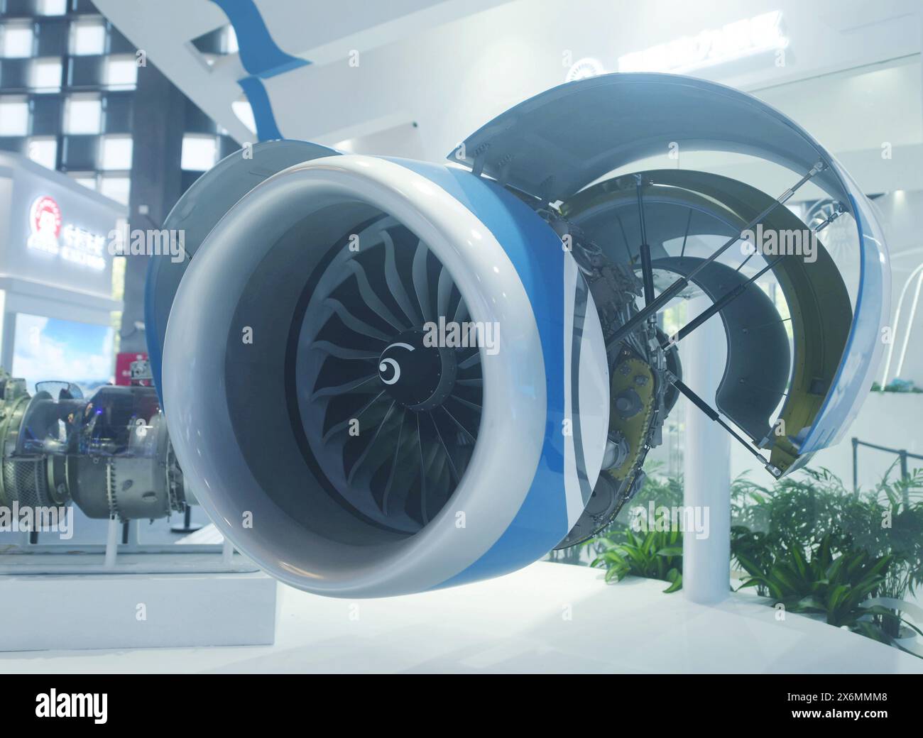 SHANGHAI, CHINA - MAY 14, 2024 - The CJ1000A engine is on display at the Brand China 2024 Expo ...