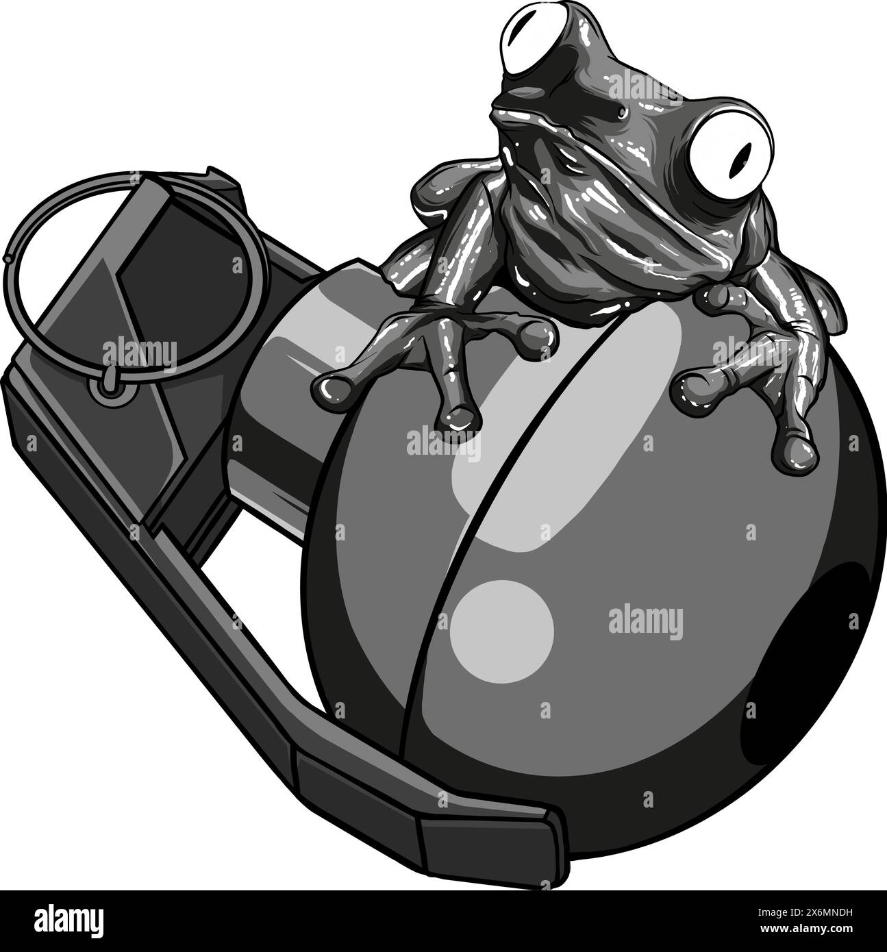 vector illustration of frog on hand granate Stock Vector Image & Art ...