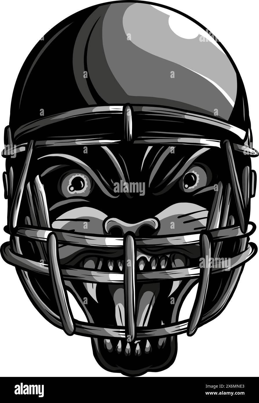 monochrome Tiger Rugby Black and White Mascot Design Stock Vector Image ...