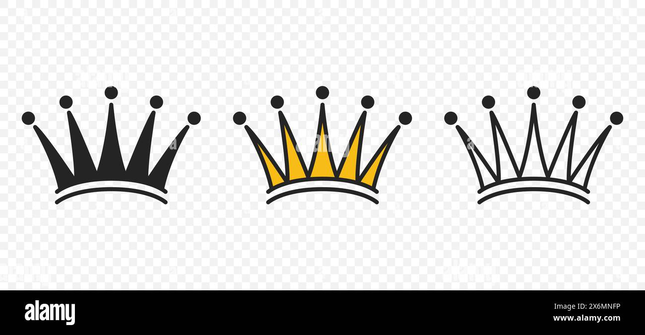 Crowns. Vector Crown Icon Set. Collection of Crown Symbols Stock Vector ...