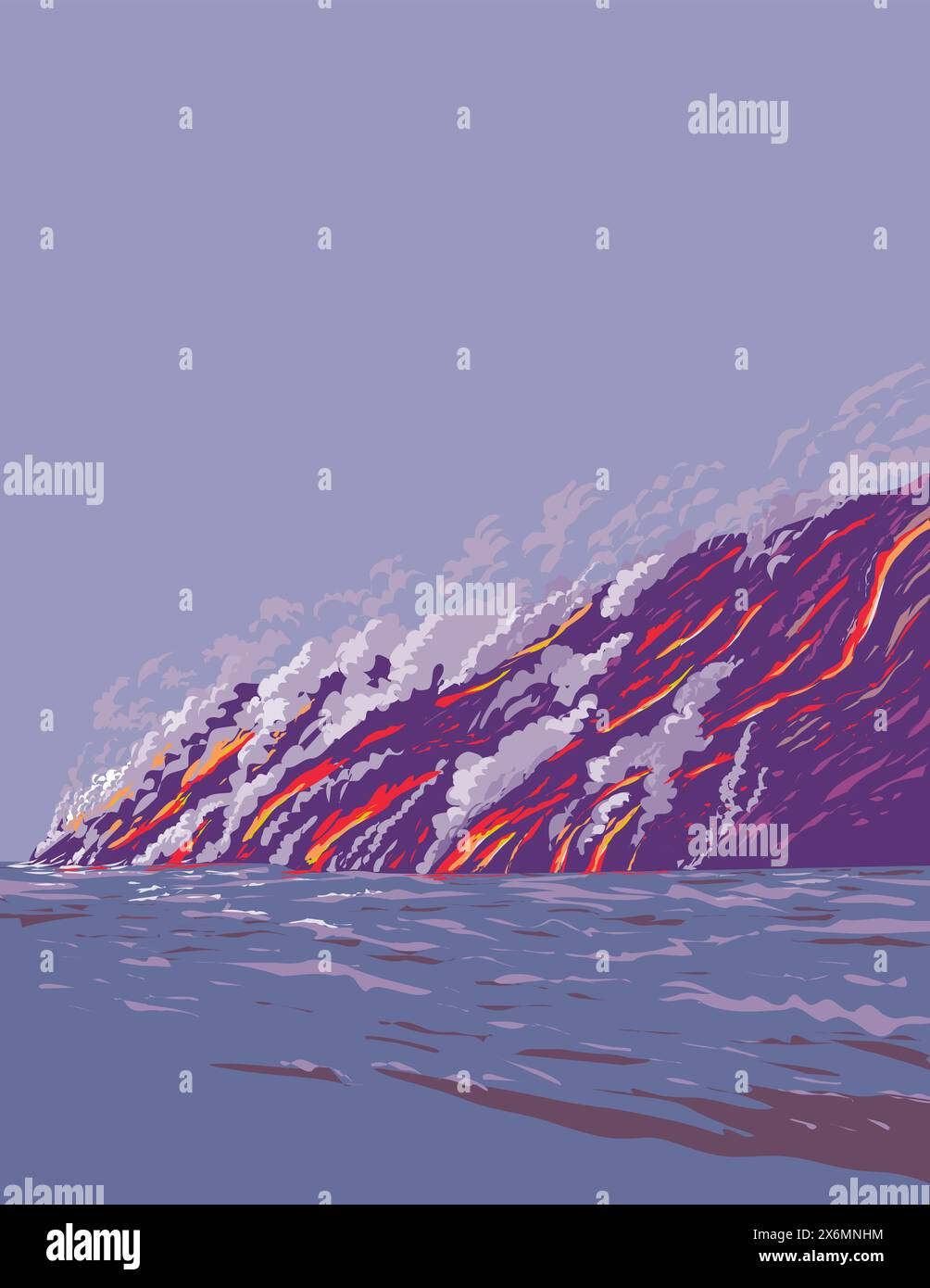 Hawaii volcano water Stock Vector Images - Alamy