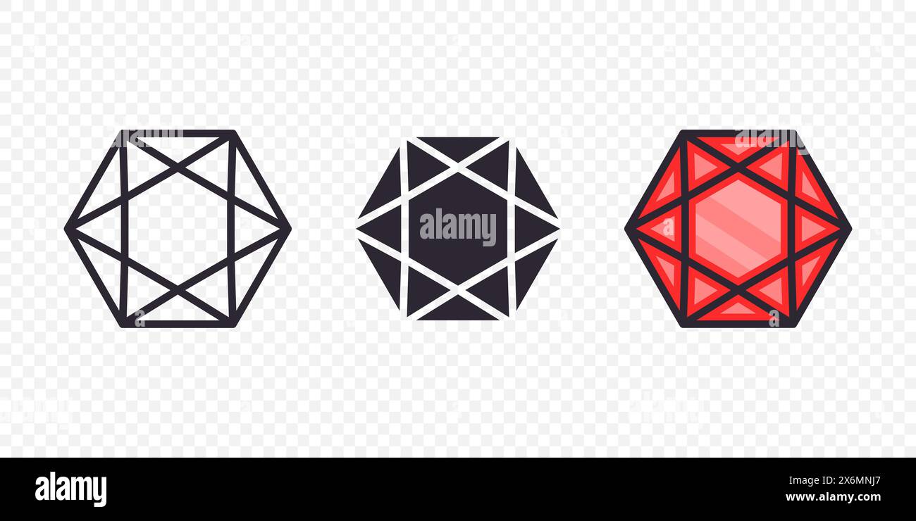 Vector Flat Simple Minimalistic Gemstone Icons Set. Diamond, Crystal ...