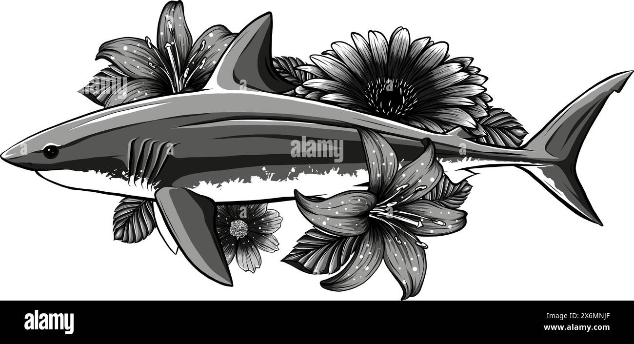 Iconic shark illustration Stock Vector Images - Alamy