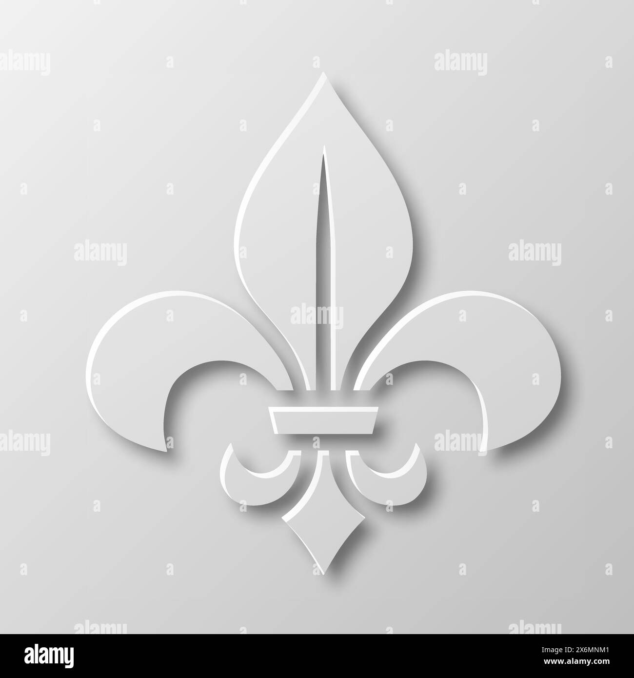 Vector Realistic Paper 3d Fleur De Lis Closeup on White Background ...
