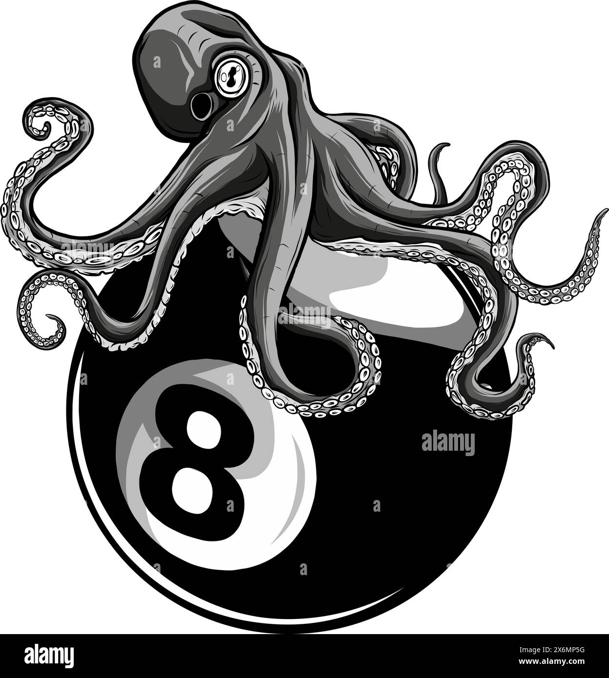 Kraken octopus on eight ball hi-res stock photography and images - Alamy