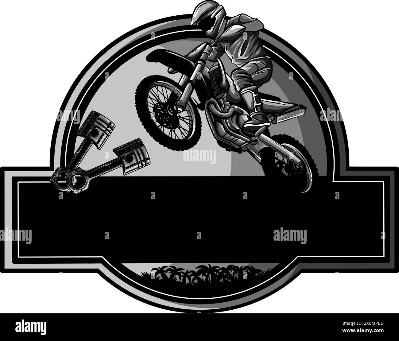 vector illustration of Monochrome moto cross logo designs Stock Vector ...