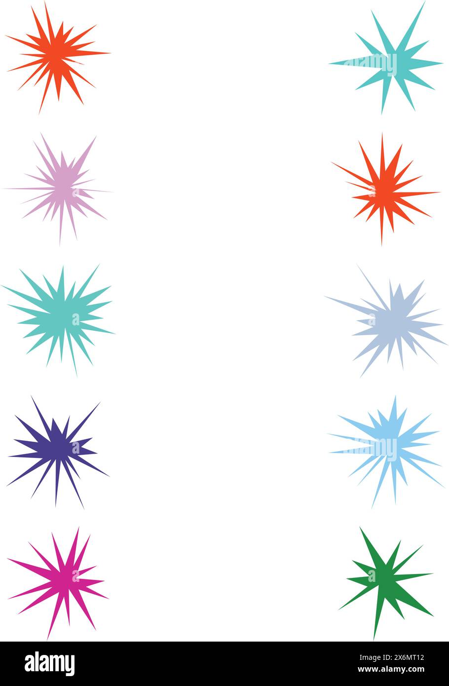 An abstract collection bundle set of blank comic book style star burst ...