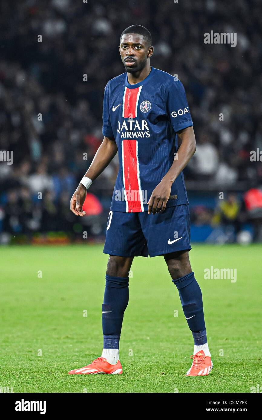 Paris, France. 12th May, 2024. Ousmane Dembele during the Ligue 1 ...