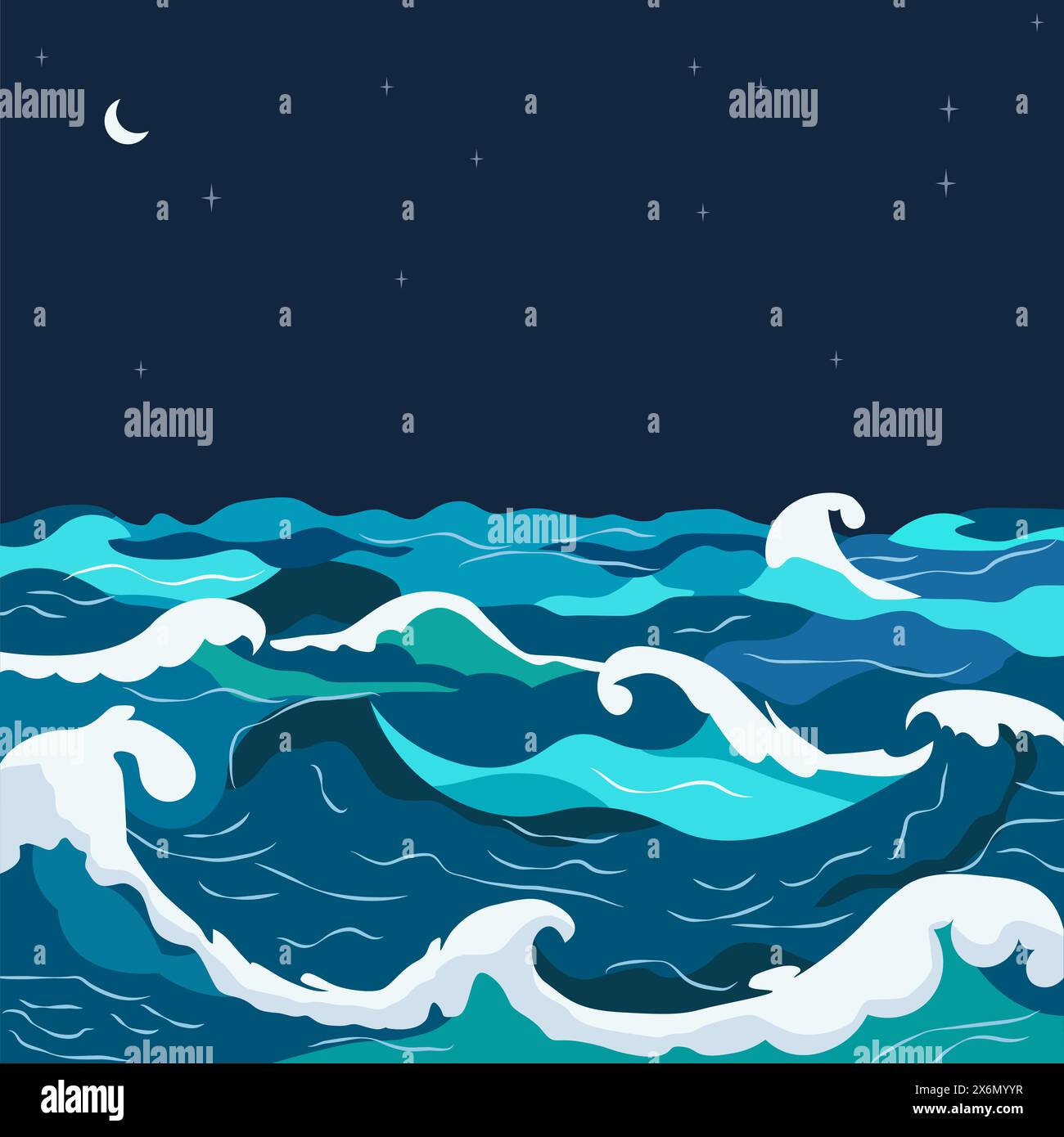 Flat calm ocean Stock Vector Images - Alamy
