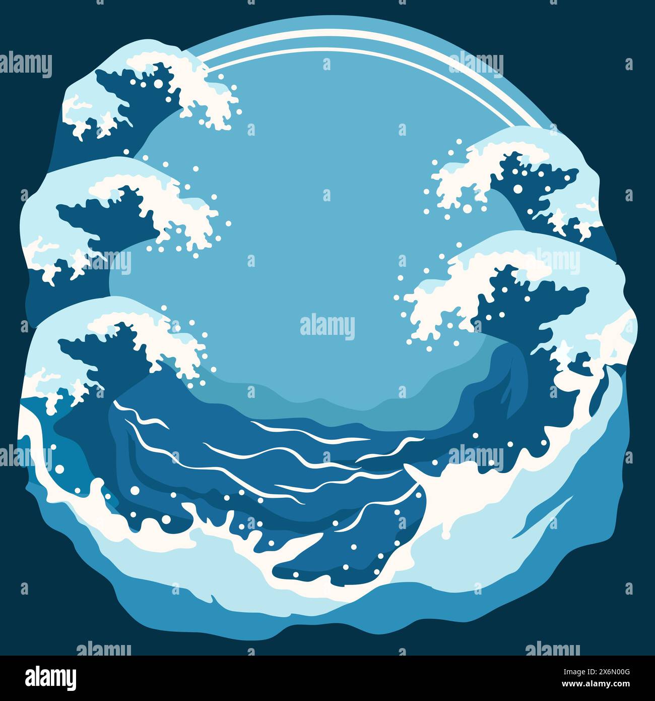 Middle of the ocean waves Stock Vector Images - Alamy