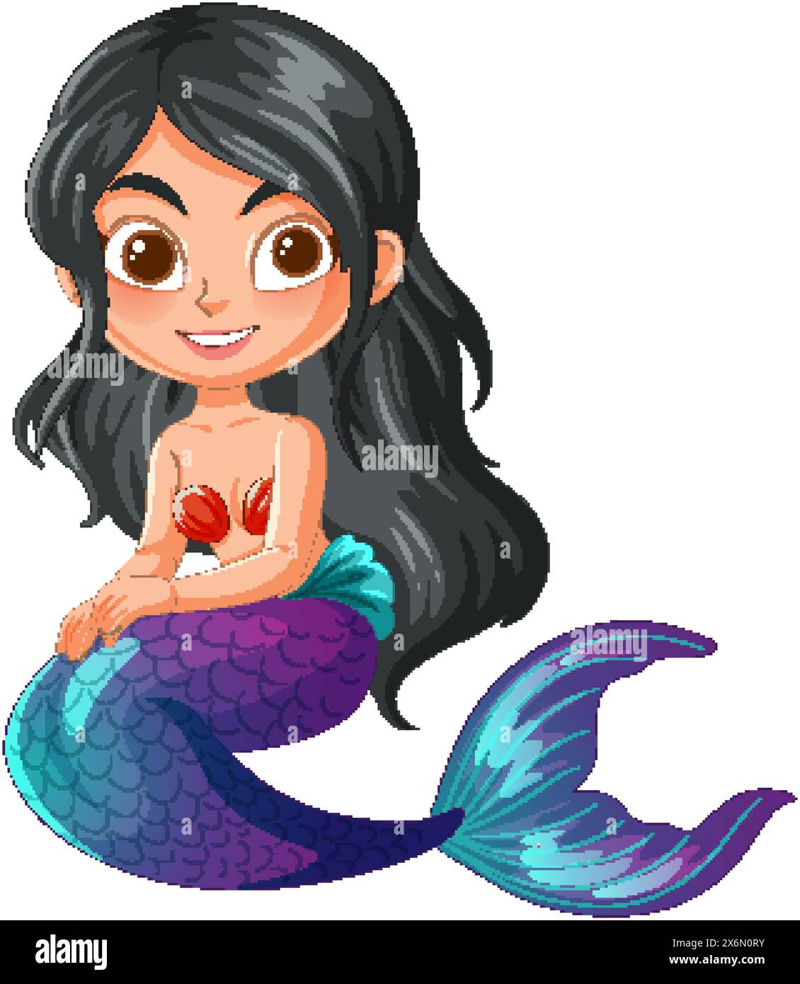 Smiling mermaid Stock Vector Images - Alamy