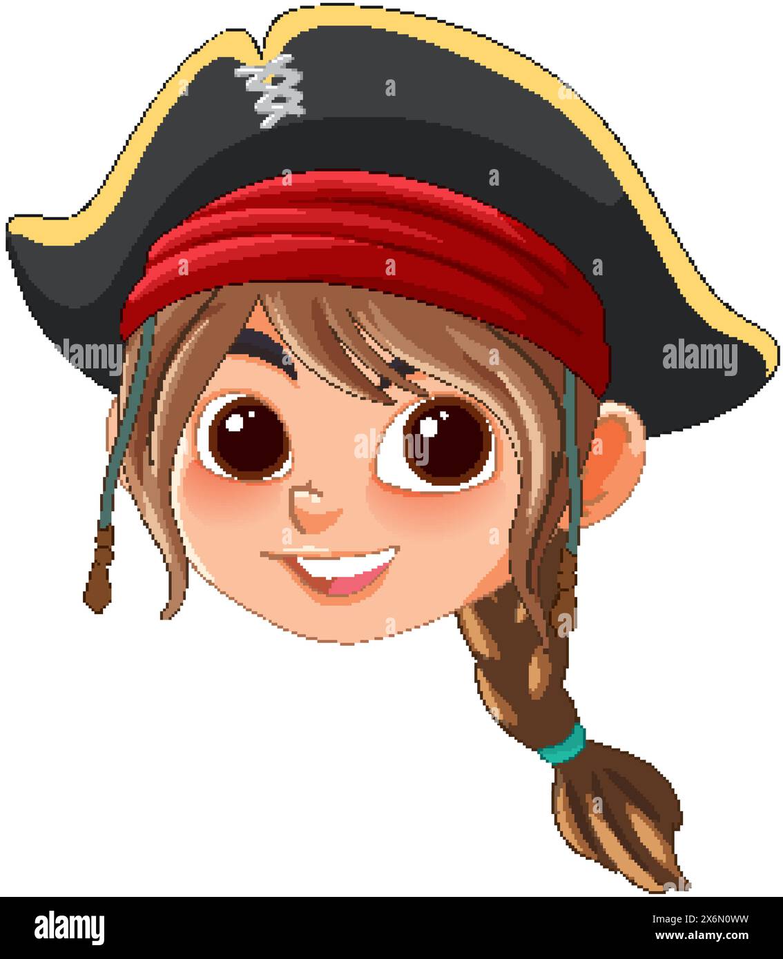 Vector illustration of a happy young pirate girl Stock Vector Image ...