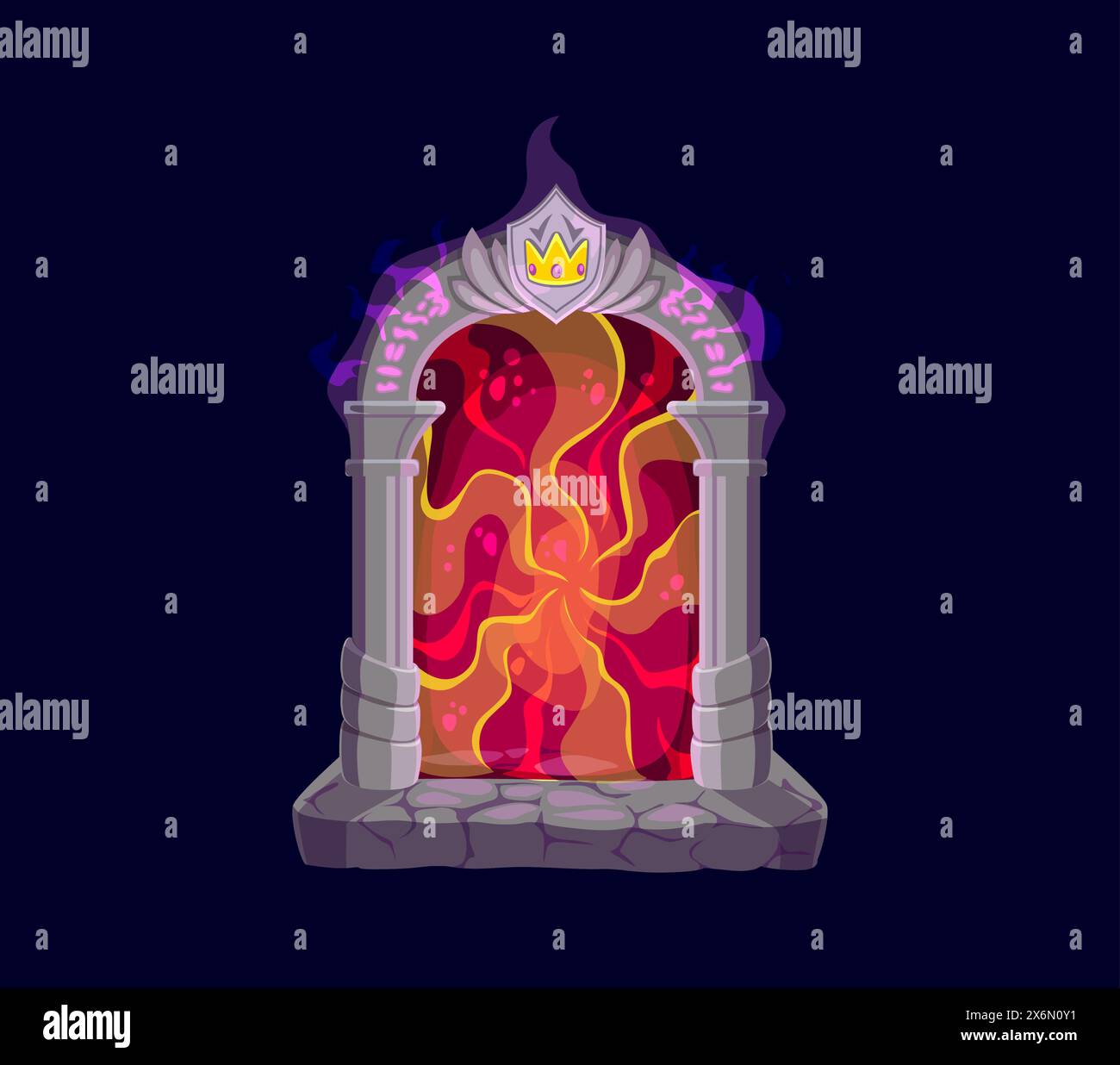 Fantasy fairytale game magic portal door. Isolated cartoon vector ...