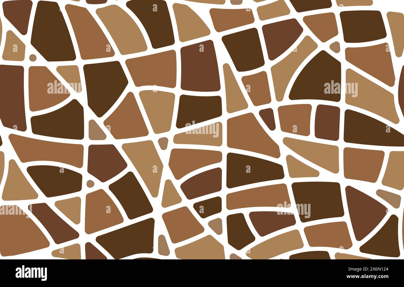 Brown mosaic stone floor tile seamless pattern background. Rock wall ...