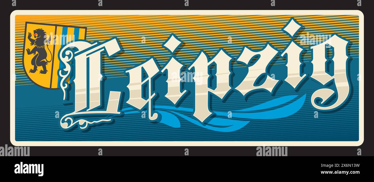 Leipzig city in Germany, Saxony German region or territory. Vector ...