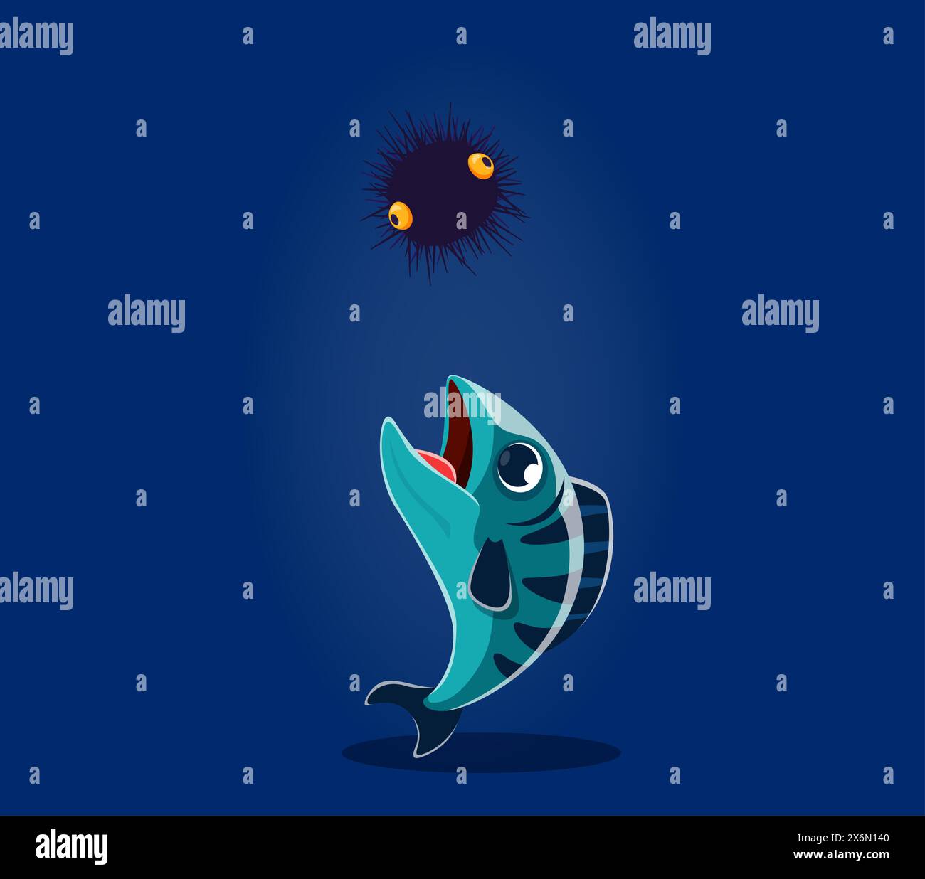 Underwater sea animals in font, undersea type semicolon of fish and ...