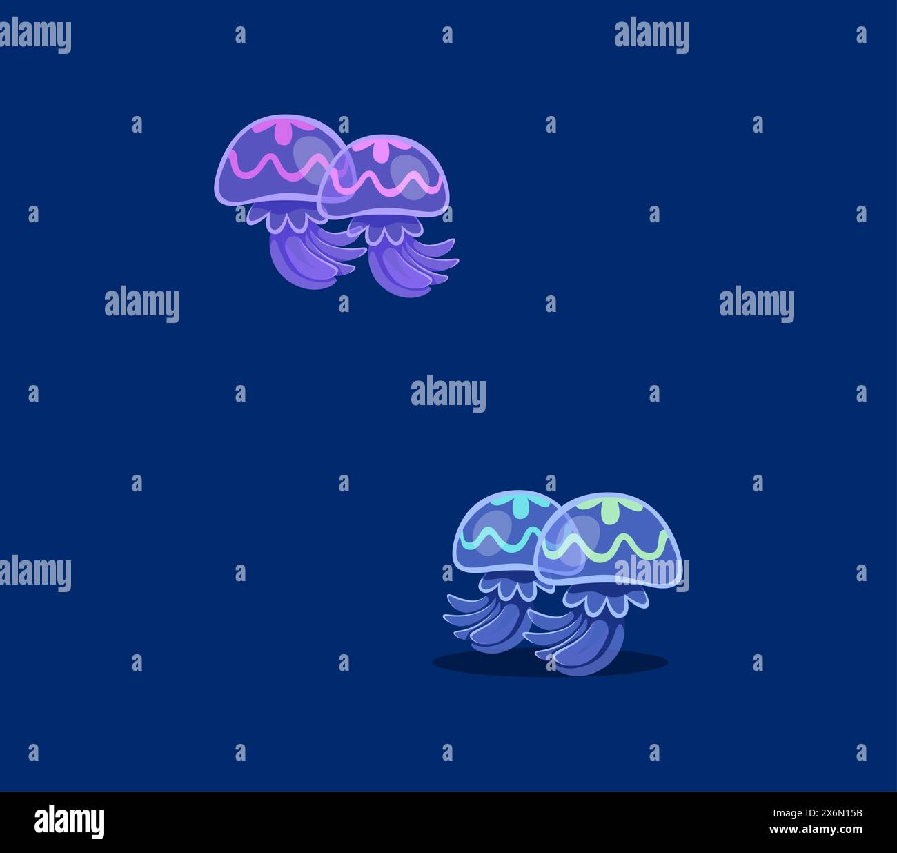 Underwater sea animals in font or undersea type with jellyfish as ...