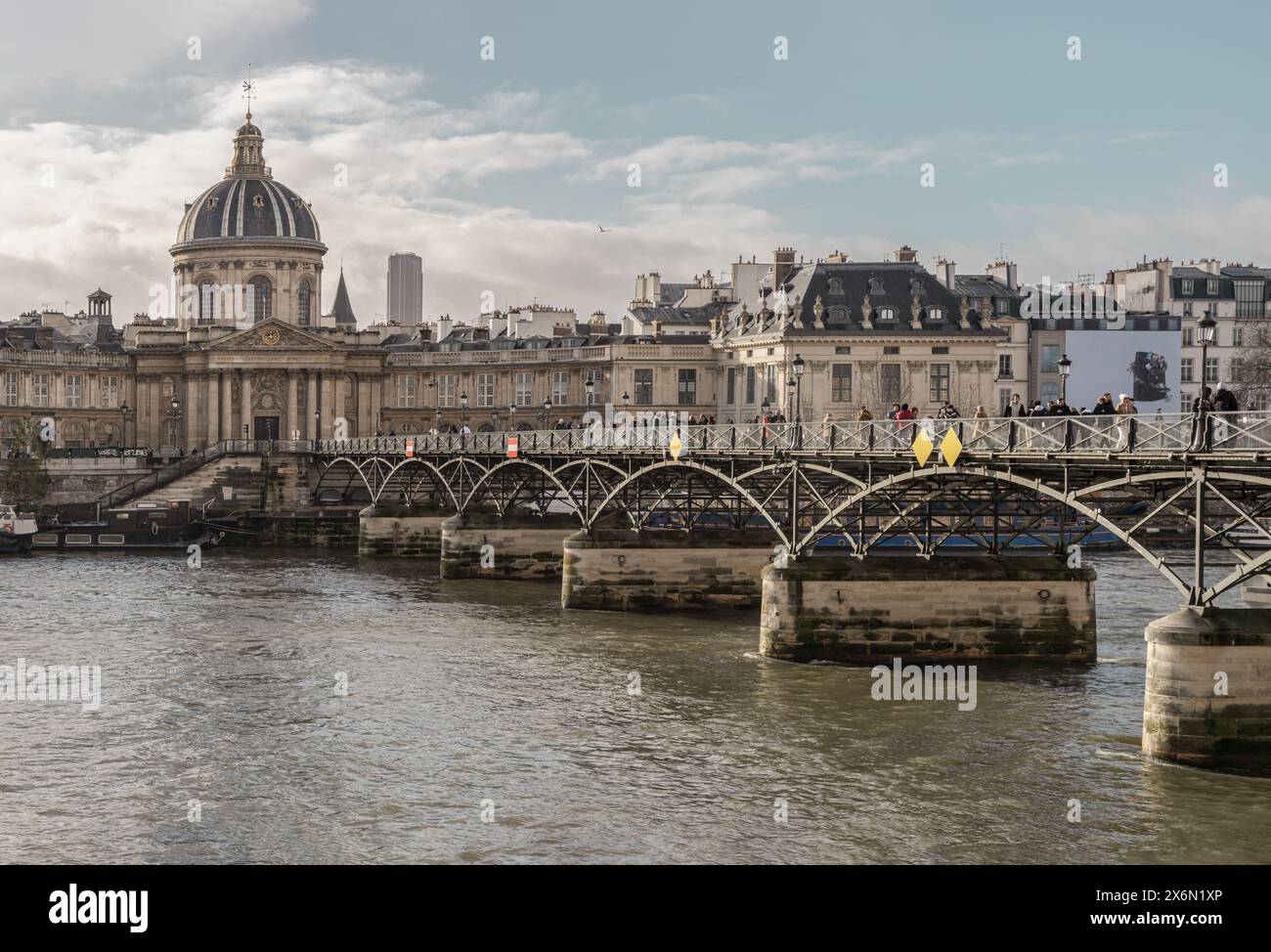 France, Paris - Jan 03, 2024 - Pont des arts (Passerelle des arts) is a ...
