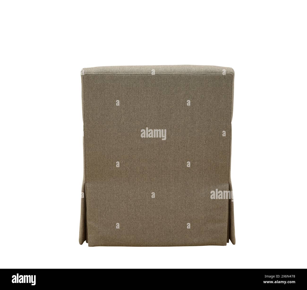 cut out fabric armchair soft cushion with wood leg isolated on white ...