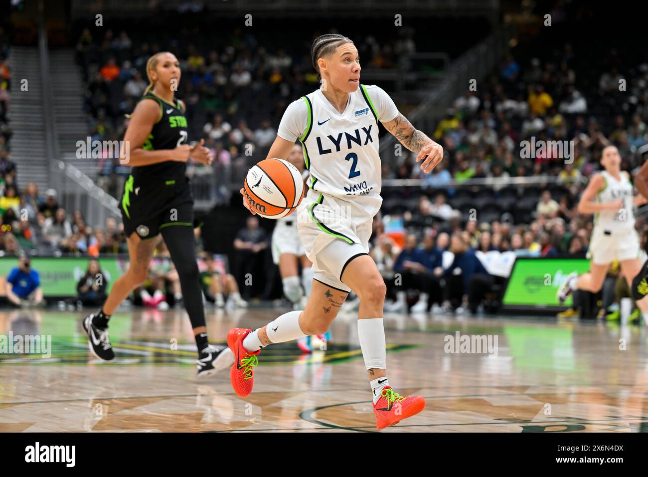 Minnesota Lynx guard Natisha Hiedeman (2) dribbles during a WNBA ...