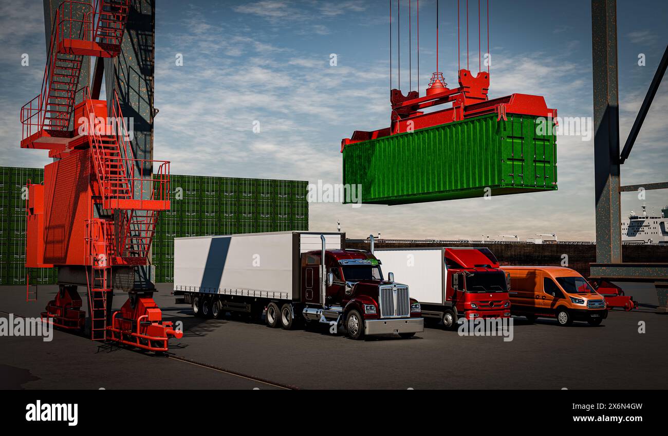 Cargo truck illustration hi-res stock photography and images - Alamy